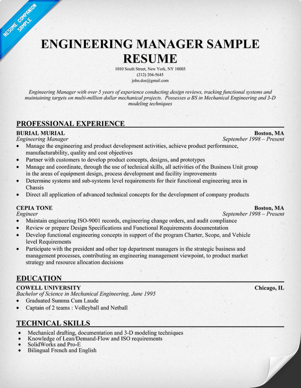 Sample Resume October 2014