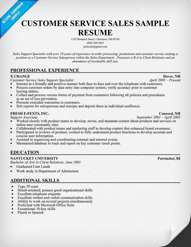 How To Write A Customer Service Resume Or Retail
